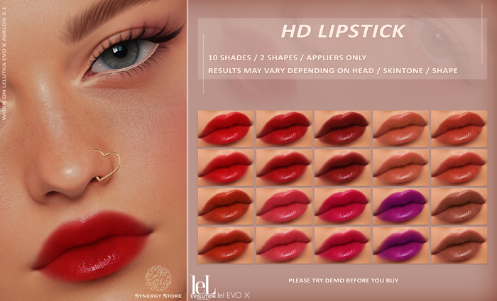 Second Life Marketplace - [SYN] Synergy HD Lips Harrow LEL EVO/EVO X
